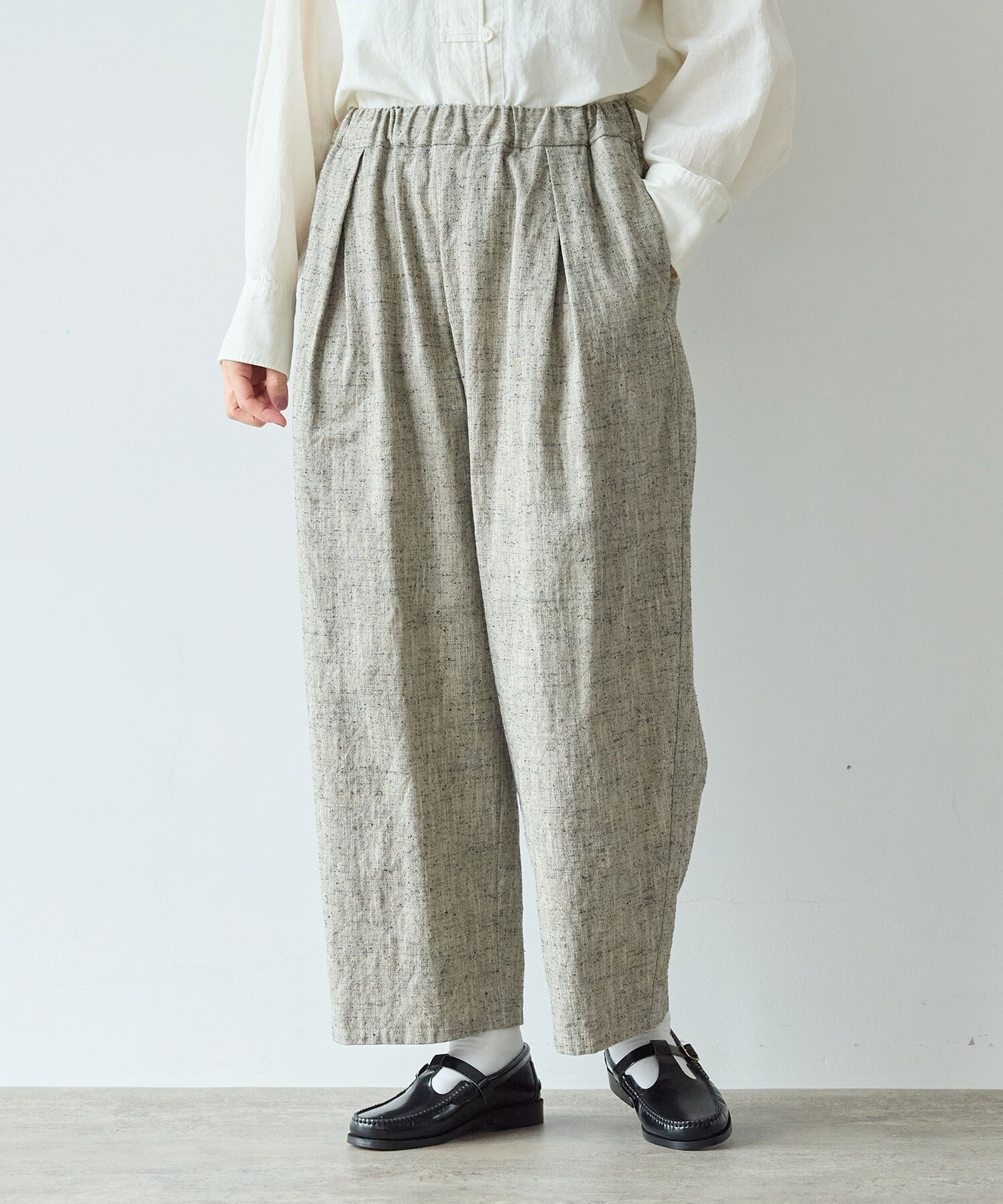 AMBIDEX Store 【予約販売】 slab nep tweed gum tack パンツ(F グレー): yuni